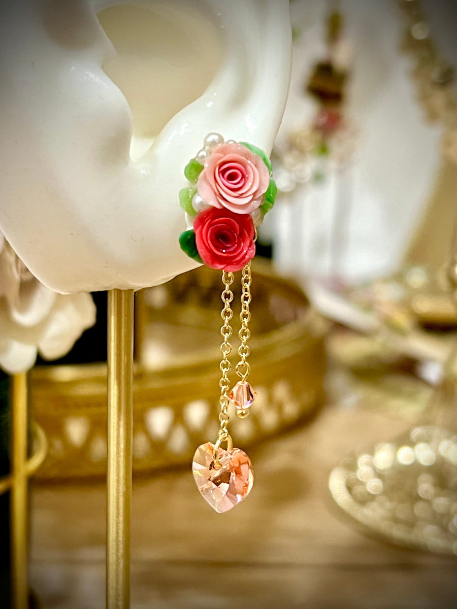 Rose flower design earrings store